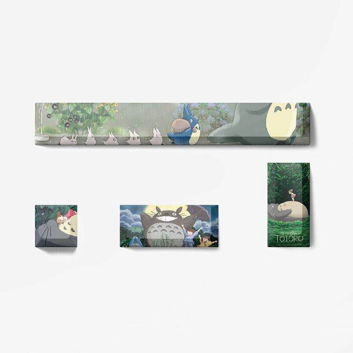 4 PCS 5-Side Dye-Sublimated PBT Keycaps Totoro Keys Spacebar Novelty ...