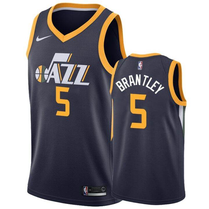 Original NBA Heat Pressed Men's Navy Utah Jazz #5 Jarrell Brantley ...