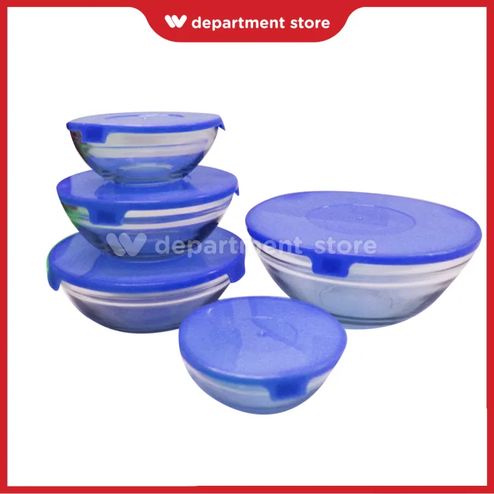MASFLEX 100% Authentic 5-Pc Glass Mixing Bowl Set with Cover | Lazada PH