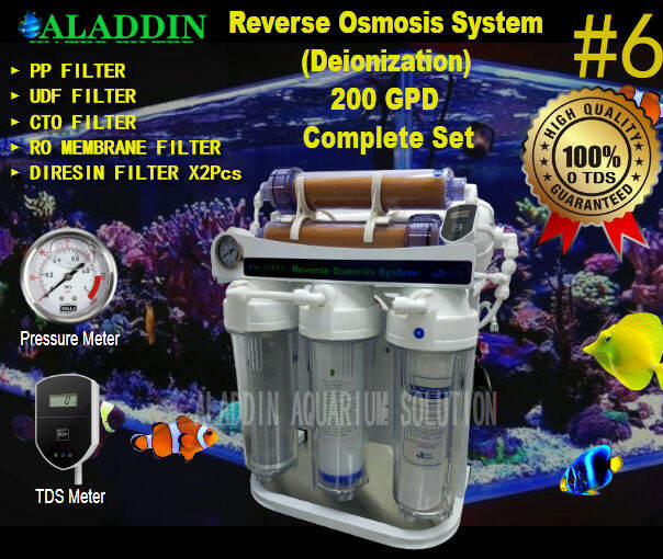200GPD#6 /6Stage RO Water (Reverse Osmosis +DI Resin Deionization ...