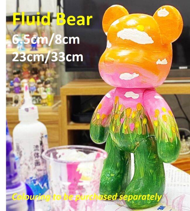 Fluid Bear (23cm/33cm) DIY Bearbrick Toy Fluid Painting Bear Brick Mix ...