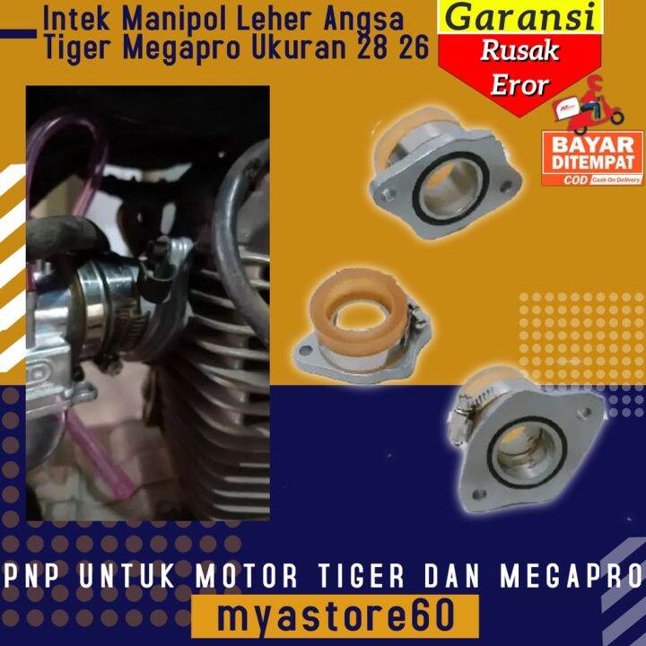 Manipul Karet Manifold Intek Manipol Leher Angsa Penyambung Karbu Tiger Megapro Ukuran 28 26 ...
