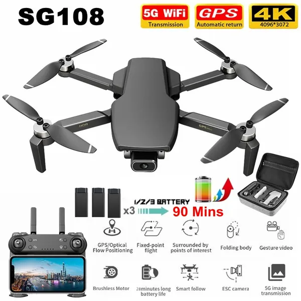 ทั้งหมดแบตเตอรี่ 3 ก้อน【SG108 PRO COMBO】sg108 Pro UAV กับ 2-axis สากล ...