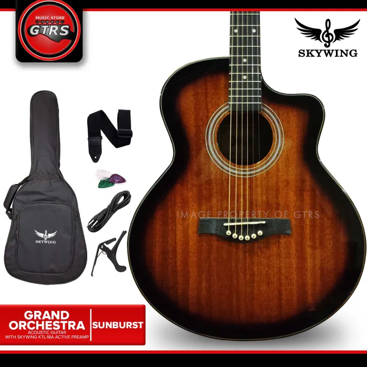 Pulse Grand Orchestra Series Acoustic Guitar with 4EQ Preamp and FREE ...