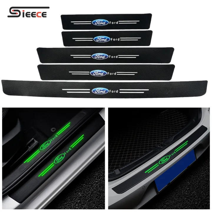 Sieece Car Door Sill Protector Carbon Fiber Luminous Auto Trunk Sticker ...