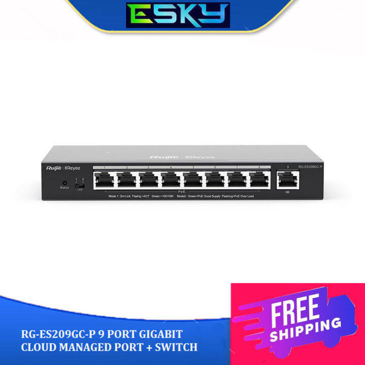 RG-ES209GC-P 9-Port Gigabit Smart POE Switch, 9 Gigabit RJ45 Ports ...