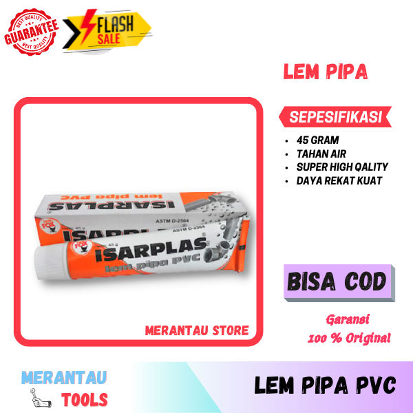 Lem Pipa Isarplas Lem Paralon PVC Daya Rekat Kuat 45 Gram Super Terbagus | Lazada Indonesia