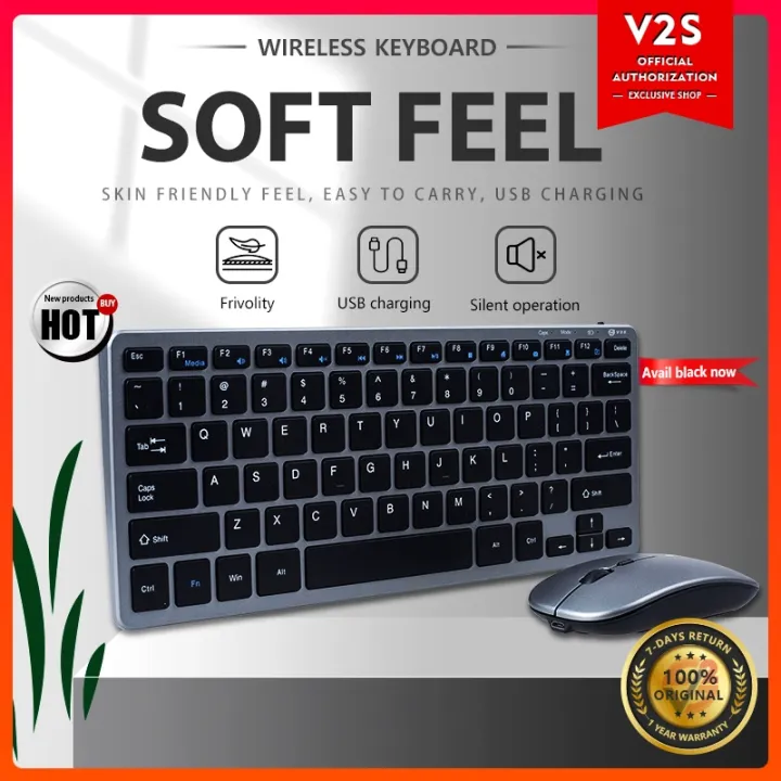 V2S KM600 11'' Wireless Keyboard and Mouse set Portable Business Office ...