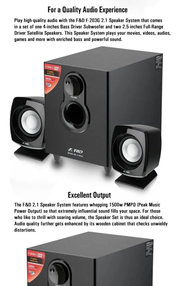 F&D Philippines F&D F-203G Speaker System That Comes In A, 57% OFF