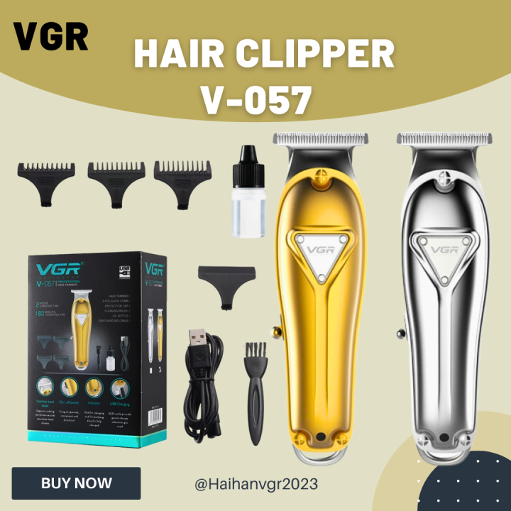VGR ปัตตาเลี่ยนตัดผมไร้สาย V-062 ปัตตาเลี่ยนตัดผม มีจอ LED แสดงแบต กับ V-057 มีสีทอง/ สีเงิน (มี ...