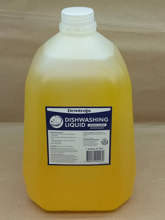 Dewdrops Dishwashing Liquid Concentrate 1 Gallon Plastic Container ...
