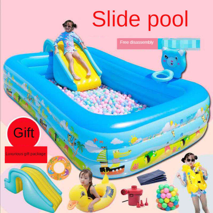 {Multiple Gifts} Water Spray Slide Playground Toys PVC Inflatable Pool ...