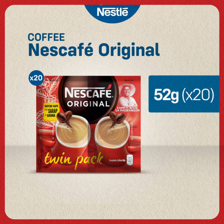 NESCAFÉ Original 3-in-1 Coffee Twin Pack 52g - Pack of 20 | Lazada PH