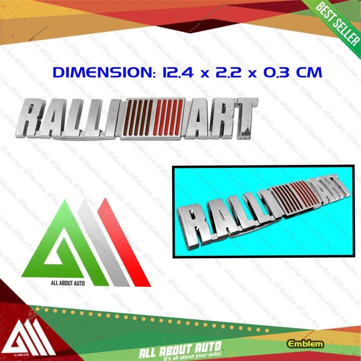 Ralliart Aluminum Rear Trunk Emblem for Mitsubishi Cars (Silver ...