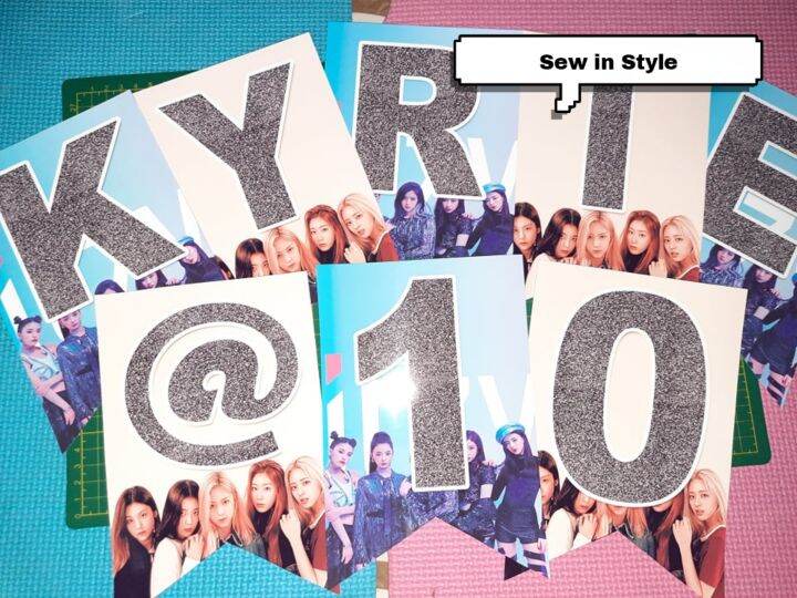 ITZY THEME Personalize Banner ( 1 Flag per Name/Number ) PARTY NEEDS ...