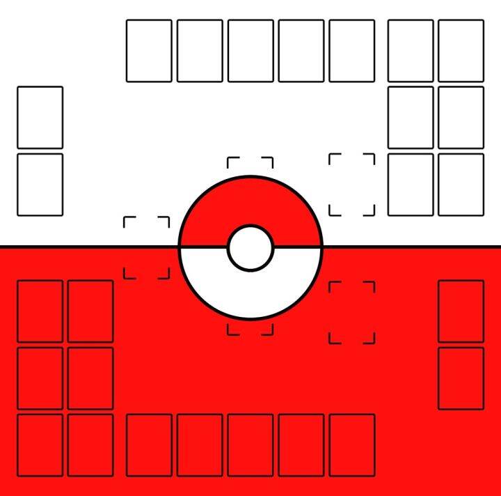 2 Player Red&White Game Mat For Pokemon Trading Card Game Stadium Board ...