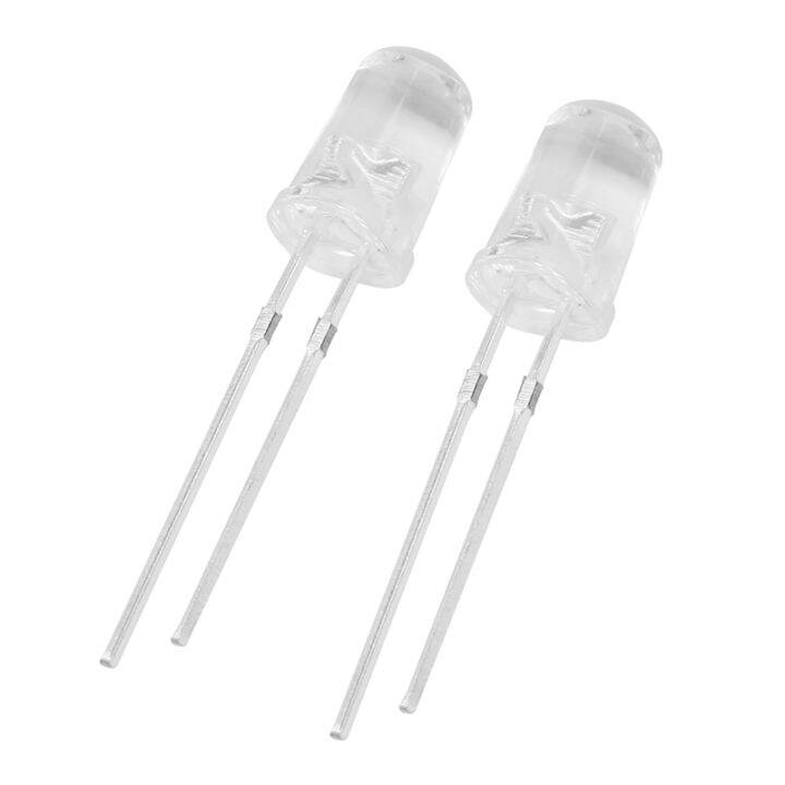 100 pcs 5mm White LED Diode Lights DC 3V 20mA Bulb Lamps Electronics ...