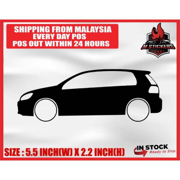 VOLKSWAGEN GOLF GTI MK6 2 CAR STICKER | Lazada