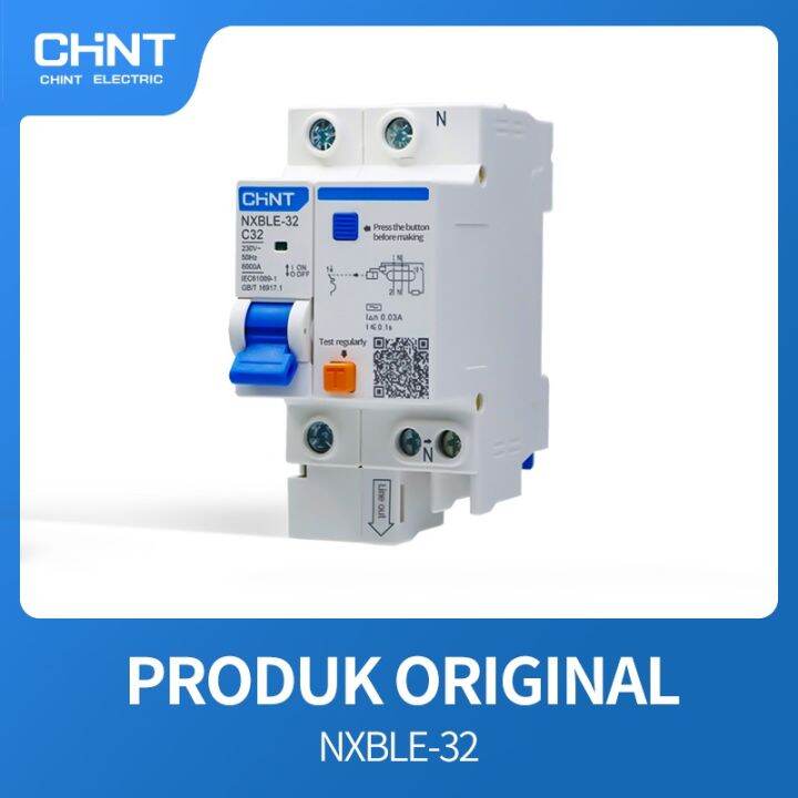 RCCB NXBLE-32 / NXBLE32 2P 6A Chint ELCB CHINT pengaman untuk anti setrum Rekomendasi PLN ...