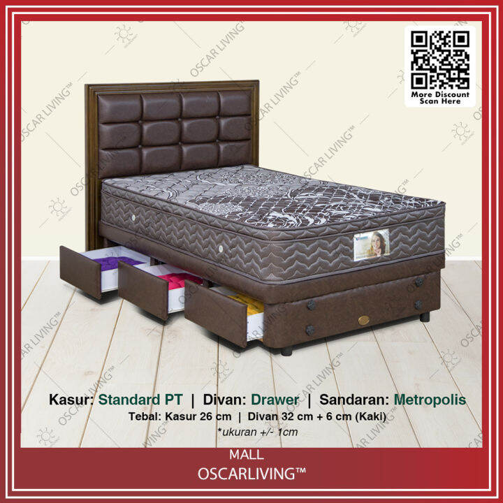 Kasur Guhdo Drawer HS Standard Pluh Top Set Metropolis Tebal 26Cm Coklat Khusus Jabodetabek ...