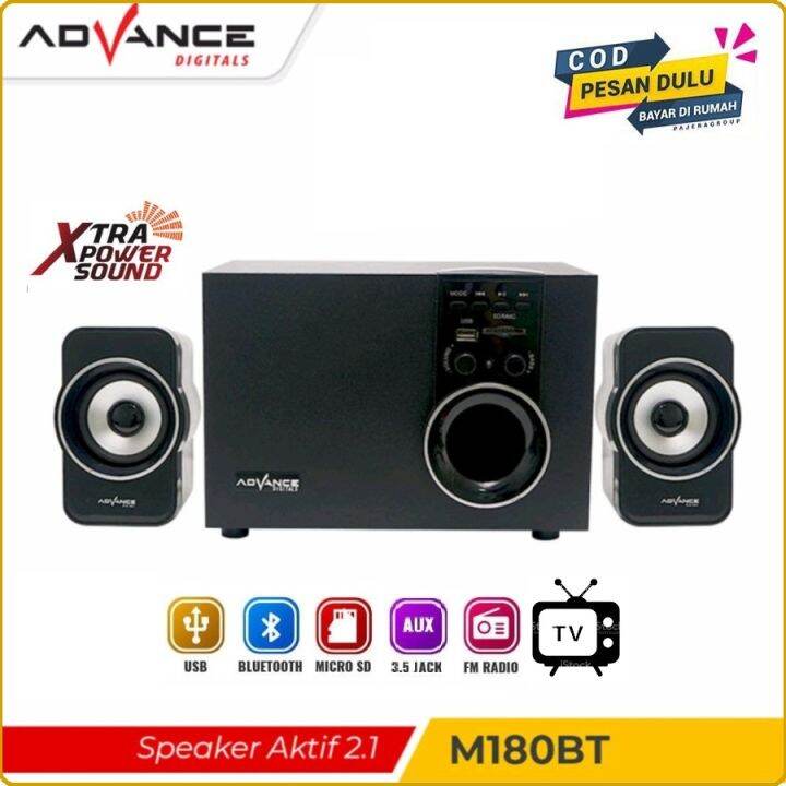Speaker Multimedia Advance M180BT Speaker Aktif Bluetooth Subwoofer BASS | Lazada Indonesia