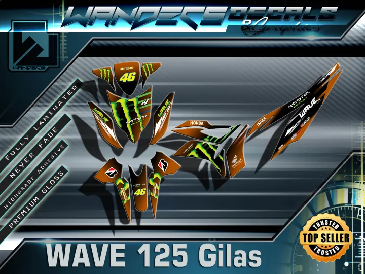 Wave 125 Decals Gilas Monster by Wandecs | Lazada PH