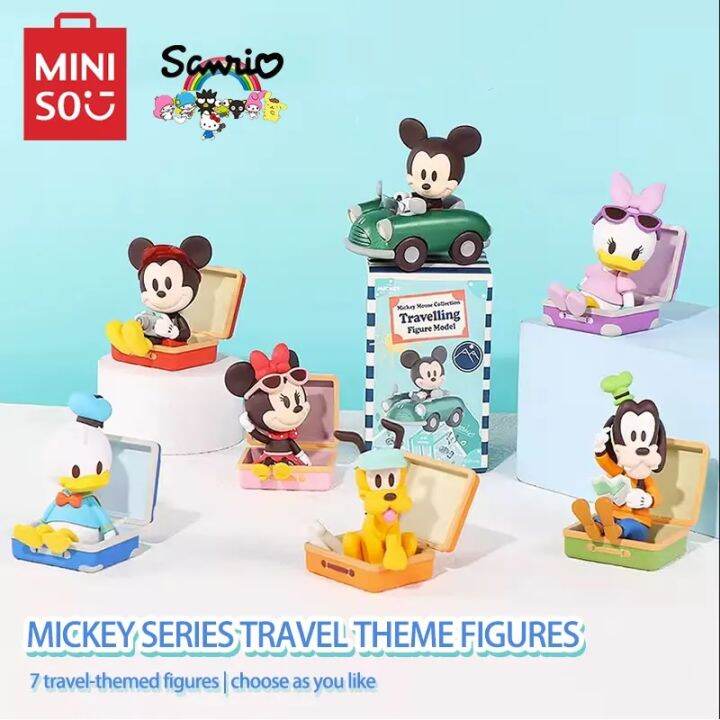 MINISO Disney Blind Box Mickey Mouse Goofy Donald Duck Travel Series ...