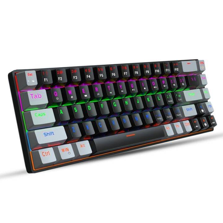 68 Key USB Computer Mechanical Keyboard, RGB LED Backlit Switch ...