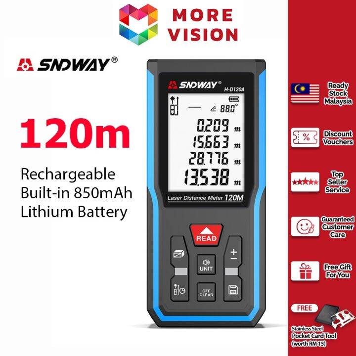 SNDWAY Upgraded Laser Distance Meter Digital Measurer Rangefinder Electronic Angle Measuring ...