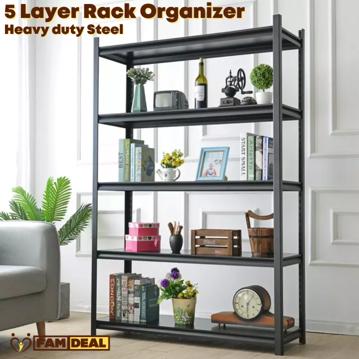 Famdeal Heavy Duty Organizer Metal Steel 5 Layer Rack (45*120*180cm ...