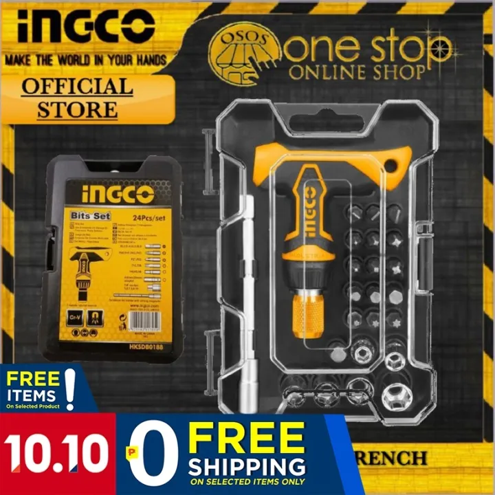 Ingco 24pcs T-handle Wrench Screwdriver Set HKSDB0188 Wrench tools set ...