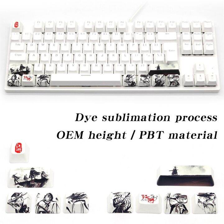 9/10 Pcs PBT Keycaps WIN Color Thermal Sublimation R1 SHIFT Large Key ...