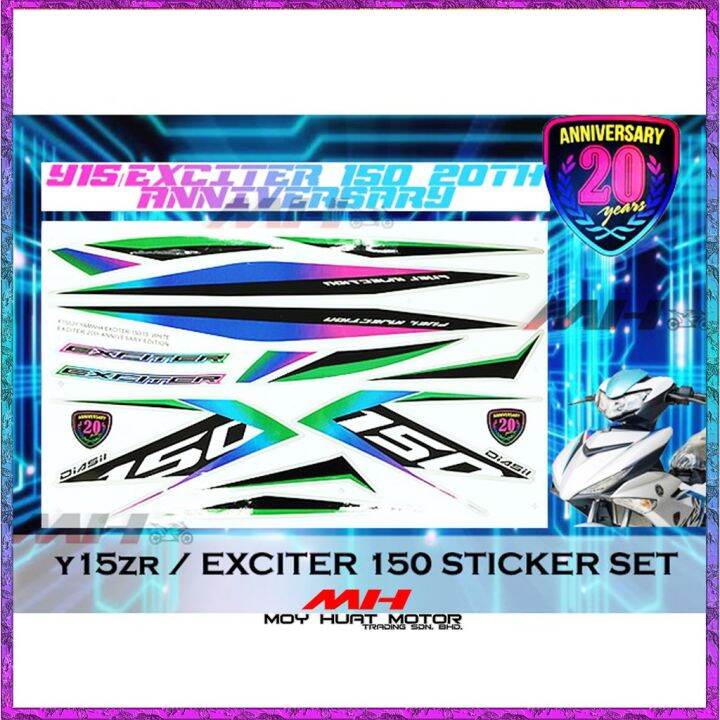 YAMAHA Y15ZR STICKER SET / EXCITER 150 20th ANNIVERSARY / MORITAKA Y15 ...