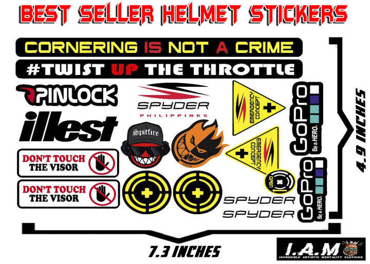 STICKER PACK BUNDLE For "SPYDER" Helmets decals Motorcycle and Cars and ...