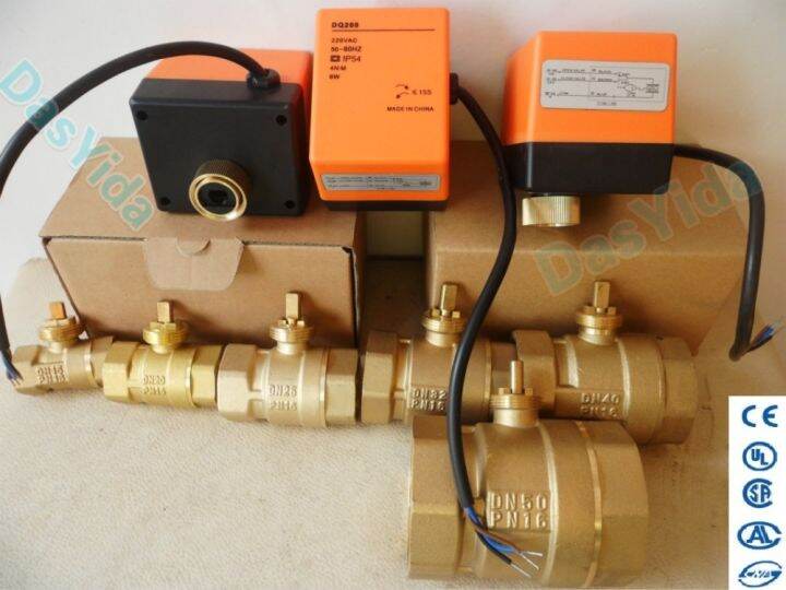 ۩ Electric actuator motorized brass ball valve AC220V DN15(G1/2 quot;) to DN50(G2 quot;) 2 way 3 ...