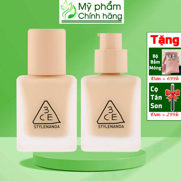 Kem Nền 3CE Velvet Fit Foundation Warm Ivory Trắng Ngà Tự Nhiên Tươi ...