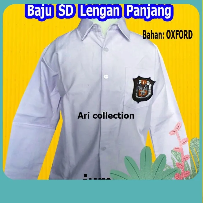 BAJU SD PUTIH LENGAN PANJANG-BAJU SEKOLAH SD PANJANG-BAJU SD PANJANG ...