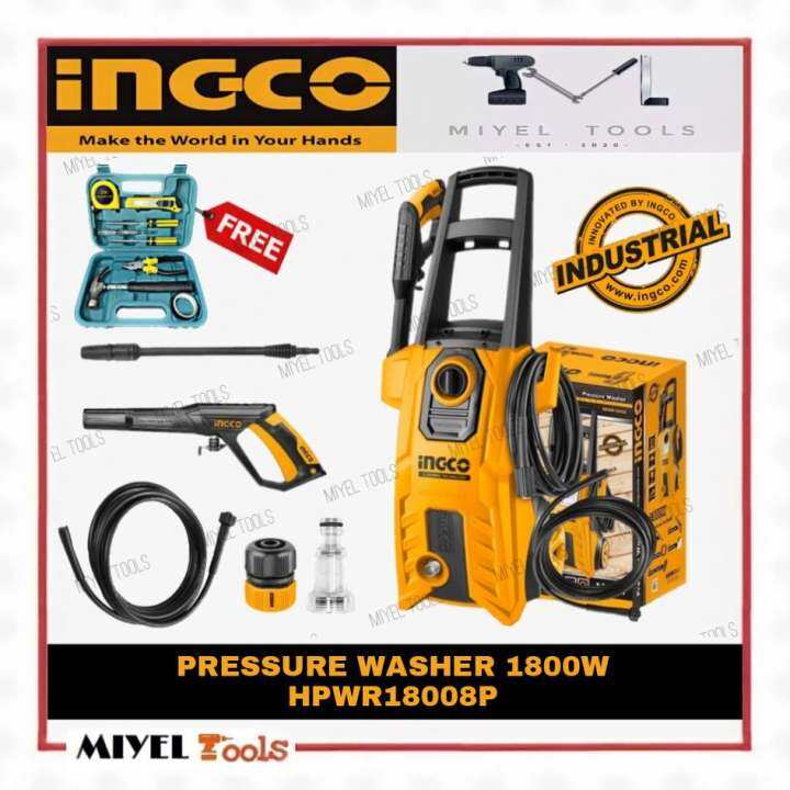 INGCO Pressure Washer 1800W HPWR18008P w/ FREE TOOL SET | Lazada PH