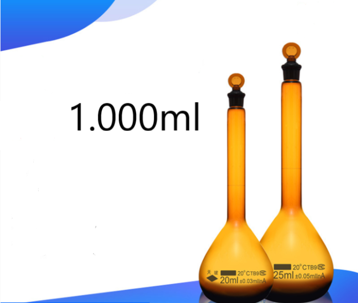 TIANBO Amber Volumetric Flask / Labu Volumetri / Labu Ukur 1000 ml ...