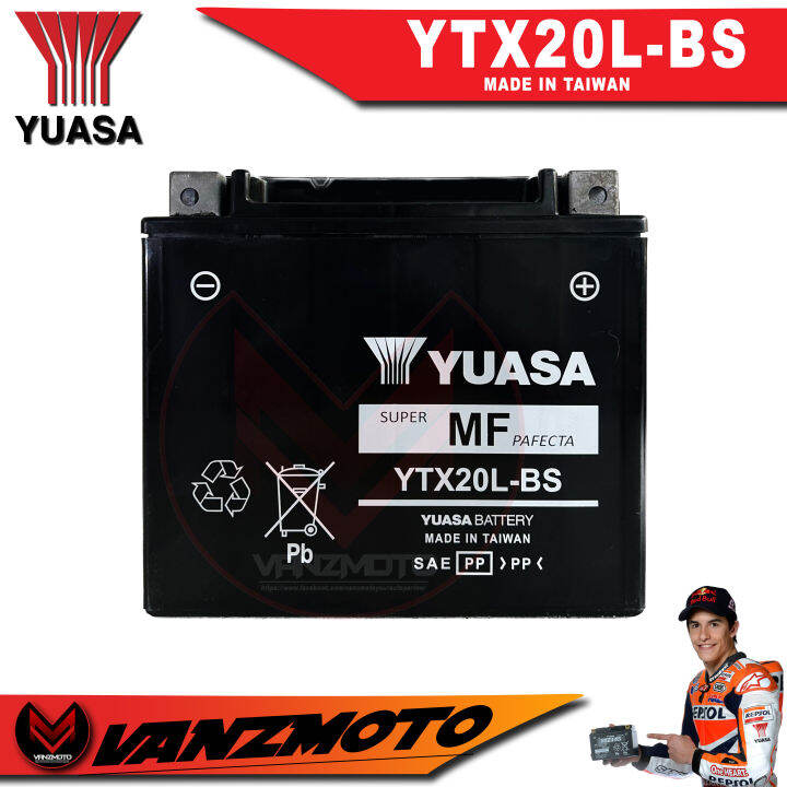 Yuasa YTX20L-BS Motorcycle Battery (TAIWAN) best for Jetski, Harley ...