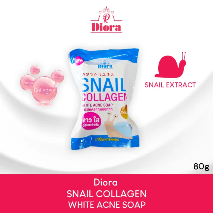 Original Snail Collagen White Acne Soap 80g (Diora) Whitening / Skin ...
