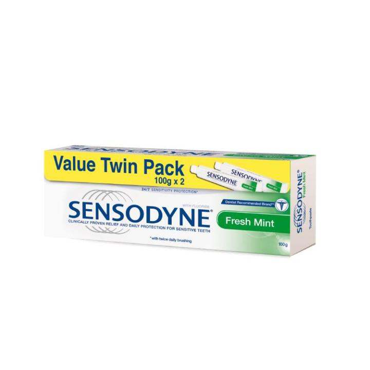 SENSODYNE Fresh Mint Relief Sensitive Teeth Toothpaste 100gX2 | Lazada