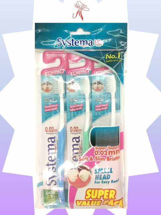 Systema Toothbrush Compact 3's Soft & Slim Bristles Huat Tiong | Lazada