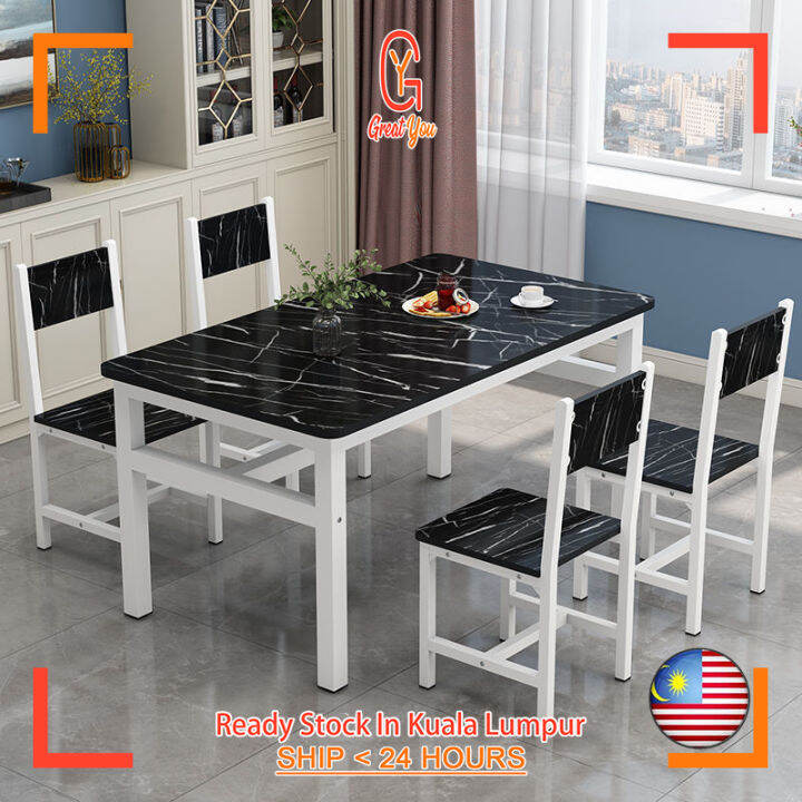 GYMALL In Stock Malaysia Dining Table Modern set 1Table 140X80CM +4 ...