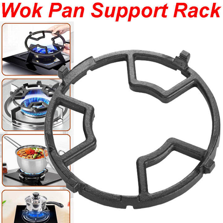 Cast Iron Wok Pan Support Rack Stand for Burner Gas Stove Hobs Cooker ...