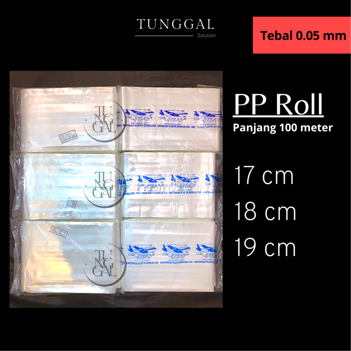 Plastik PP Roll Cap Jet - panjang 100 meter, tebal 0.05 mm. plastik ...