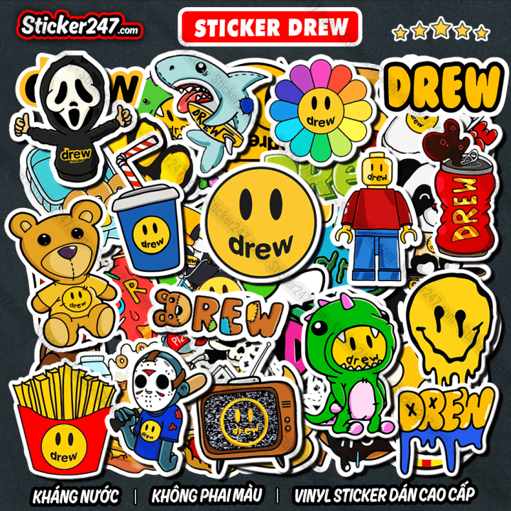 Sticker Drew Chống Nước 🌈𝑭𝒓𝒆𝒆𝒔𝒉𝒊𝒑 Sticker Dán Mũ Bảo Hiểm, Vali, Đàn ...