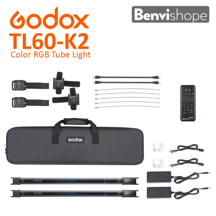 Godox TL60-K2 RGB Tube Light tl 60 2 light kit with remote gsbh benvishope | Lazada PH