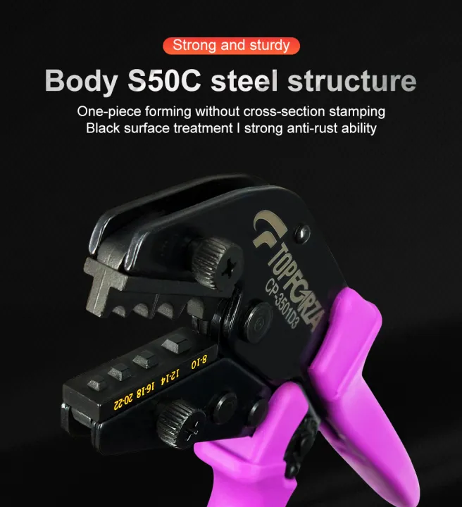 Terminals Crimping Tool Pliers Interchangeable Dies Cable Crimper Non ...