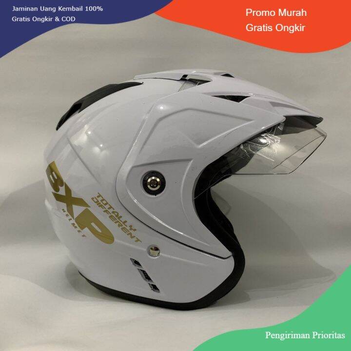 Helm Motor 1 Kaca GL Putih Glossy Polos - Helm Motor SNI - Helm Motor ...
